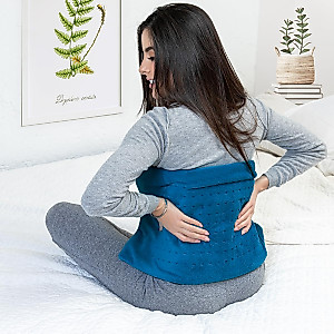 Cure Choice® Back Heating Pad for Back Pain 12"x24" XL Electric Heating Pad for Back Pain Relief, Ultra Soft Microplush Heat Pad for Back, 10 Fast Heat Settings, Auto Shut-Off, Washable, Royal Blue