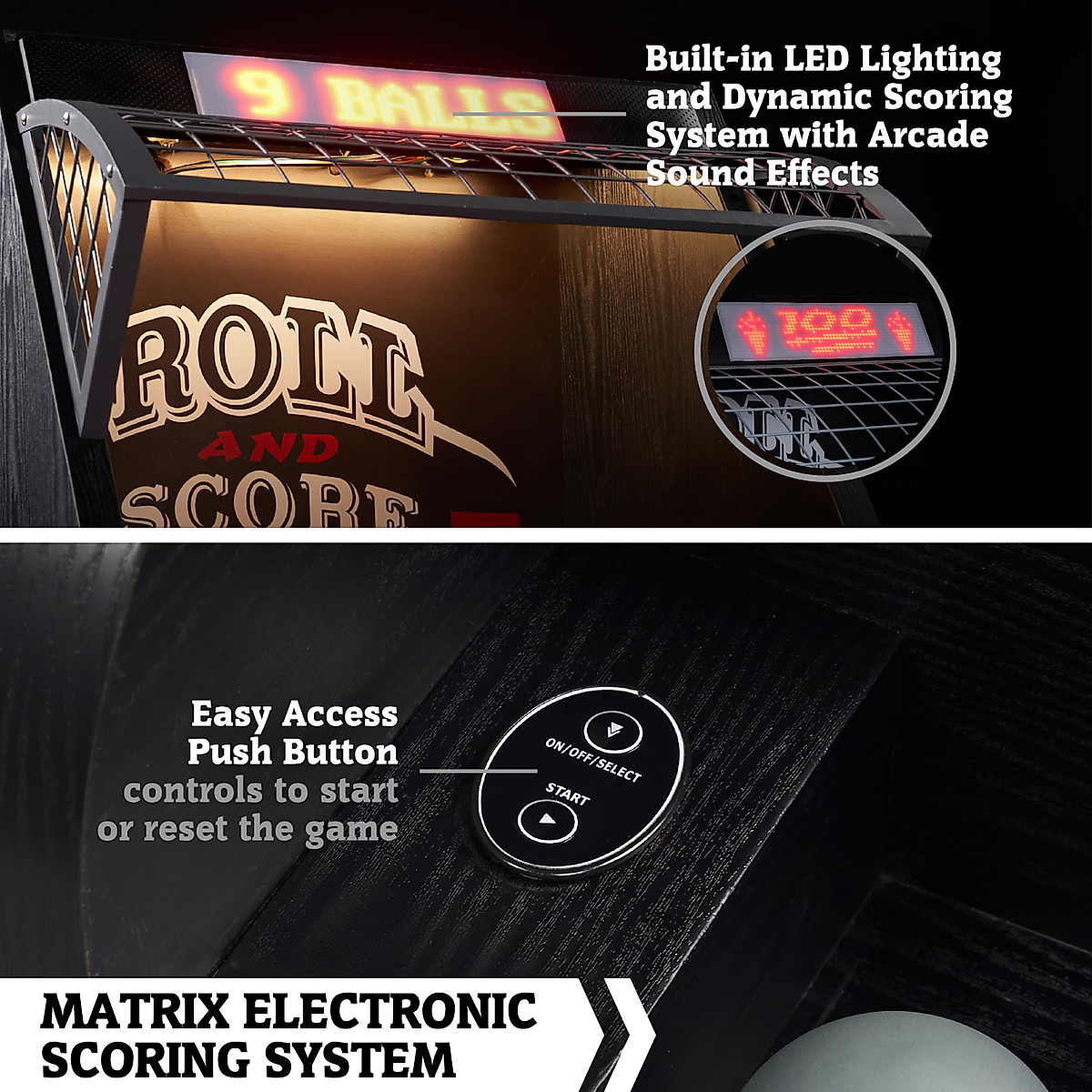 Hall of Games 130 Inch Premium Roll and Score Game, Burgundy/Black