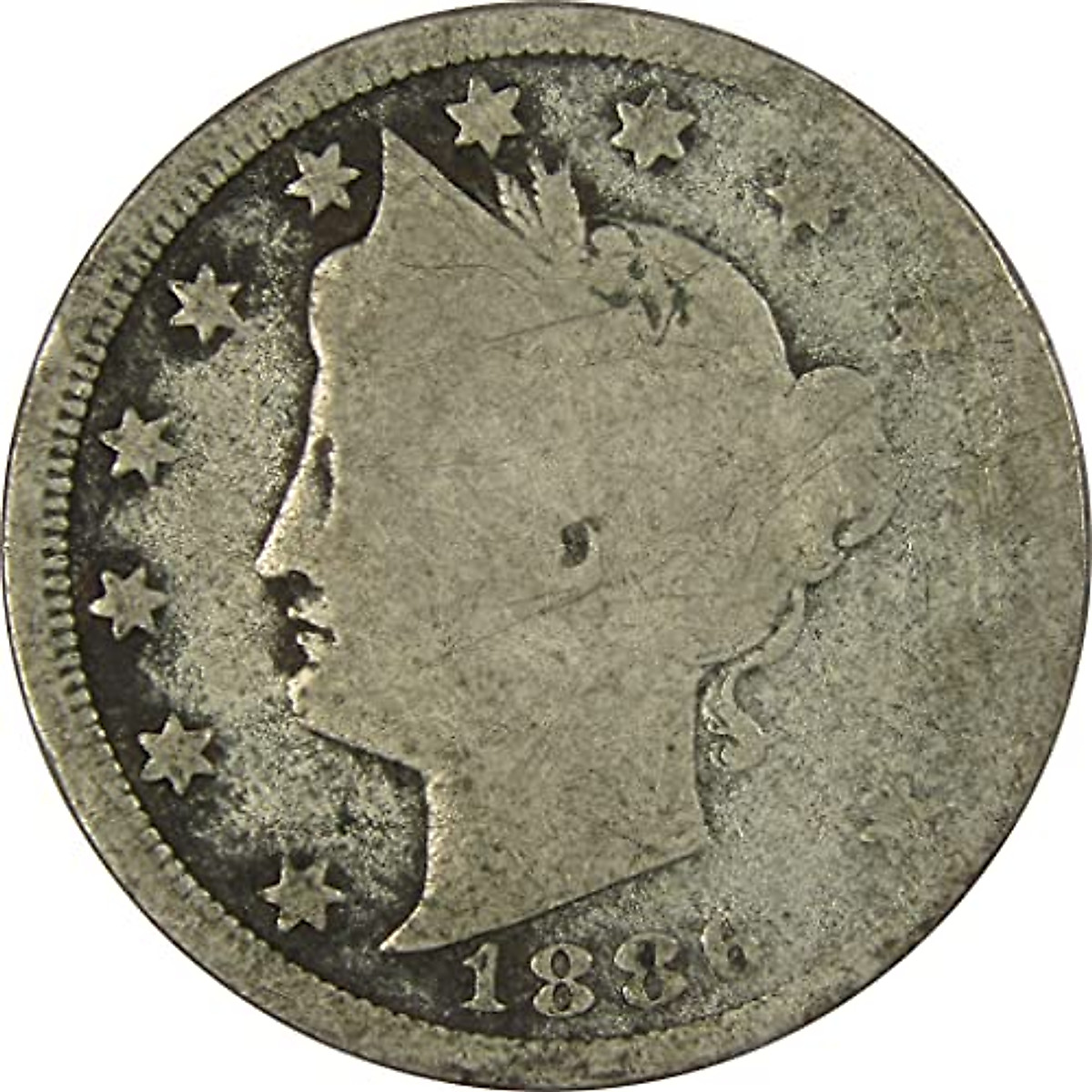 1886 Liberty Head V Nickel 5 Cent Piece AG About Good 5c SKU:IPC6577