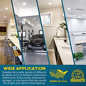 SUNPERIAN BR30 LED Bulb, 8.5W=65W, 6500K Ultra Daylight, 800 Lumens, Dimmable Flood Light Bulbs for Recessed Cans, Enclosed Fixture Rated, Damp Rated, UL Listed, E26 Standard Base (4 Pack)