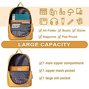 RAVUO Lightweight School Backpack Water Resistant Men Women Classic Bookbag for Teenager Girls Boys