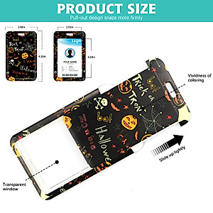 Oalushf ID Badge Holder with Lanyard, ID Badge Holders Retractable with Heavy Duty Reel, Detachable Lanyards for ID Badges for Women Men Nurse Doctor Teacher Student Office Gifts, Pumpkin