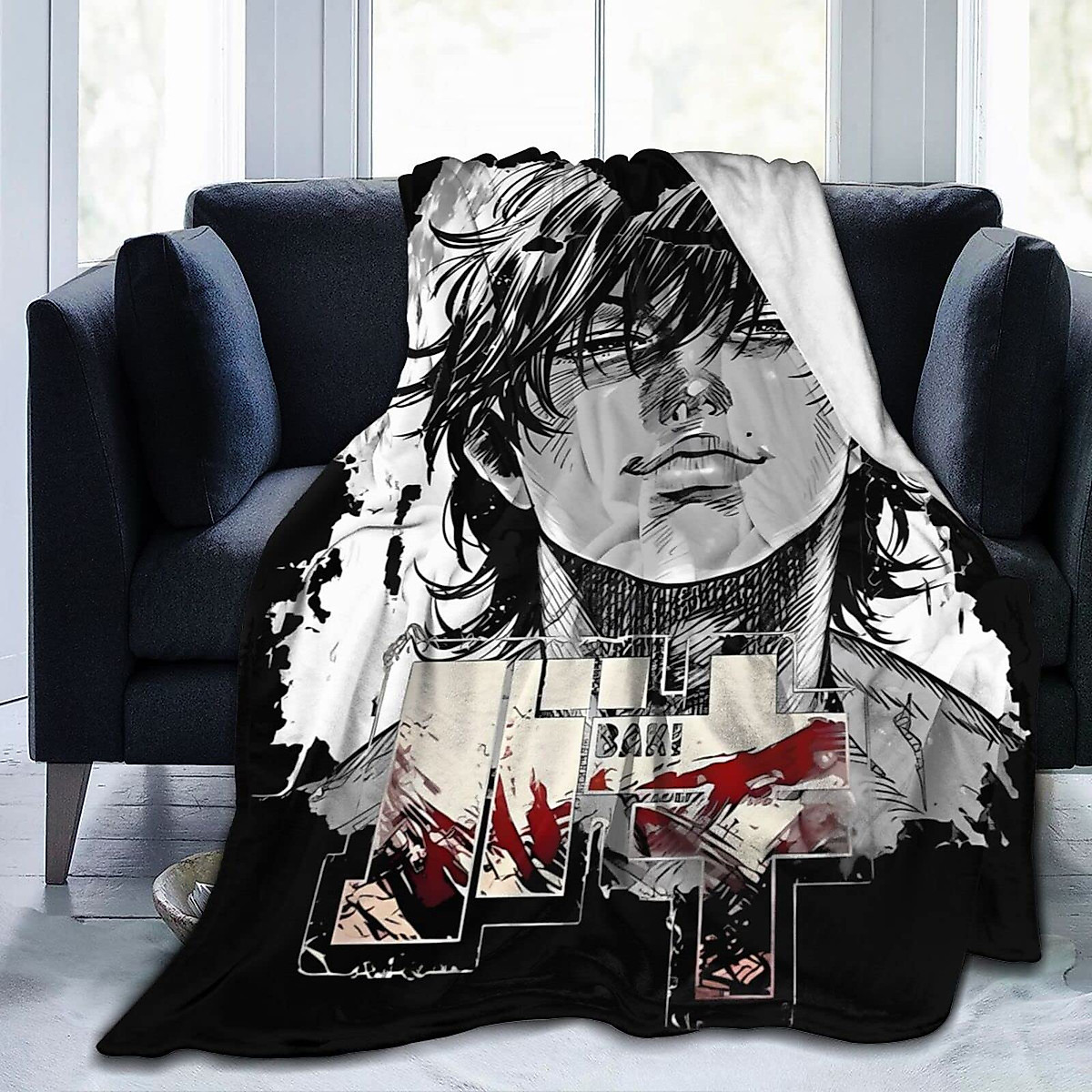 Anime Baki The Grappler Baki Hanma Throw Blanket Ultra-Soft Micro Fleece Cozy Warm Suitable for All Living Rooms/Bedrooms/Sofa 40"X30"