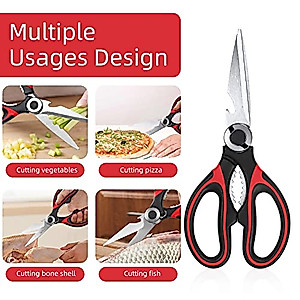 Kitchen Scissor For General Use 2-Packs,Heavy Duty Kitchen Raptor Meat Shears,Dishwasher Safe Cooking Scissors, Stainless Steel Multi-function Scissors For Food,Chicken,Poultry, Fish, Pizza,Herbs