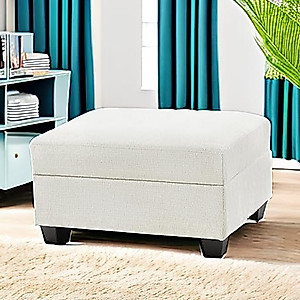 VanAcc Sofa Comfy Sofa Couch with Extra Deep Seats, Modern Sofa- Ottoman Sofa, Couch for Living Room Apartment Lounge, Beige Chenille