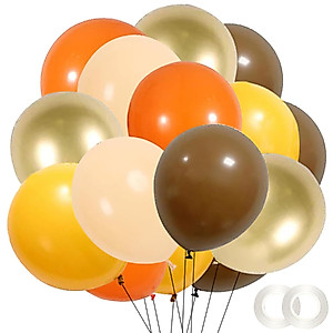 Fall Balloons Thanksgiving Balloons Balloons Orange Yellow Gold Balloons Autumn Theme Decorations for Baby Shower Birthday Wedding Bridal Boys Girls Thanksgiving Party Decor