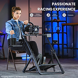 Marada Racing Steering Wheel Stand X Frame Compatible for G29,G920,T300RS,T150 New Upgrade Racing Simulator Cockpit Foldable Adjustable Wheel, Shifter,Pedals and Handbrake NOT Included