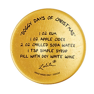 Enesco Designs by Lolita Holiday Doggy Days of Christmas Hand-Painted Artisan Wine Glass, 15 Ounce, Multicolor