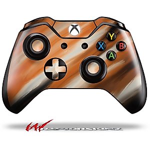 WraptorSkinz Decal Style Vinyl Skin Wrap compatible with XBOX One Original Wireless Controller Paint Blend Orange