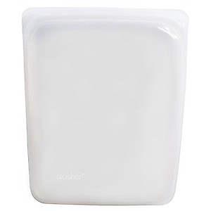 Stasher Re-Usable Food-Grade Platinum Silicone 64oz Bag for Eating from/Cooking, Freezing and Storing in/Sous Vide/Organising/Travelling, 26.05 cm x 20.95 cm, Clear