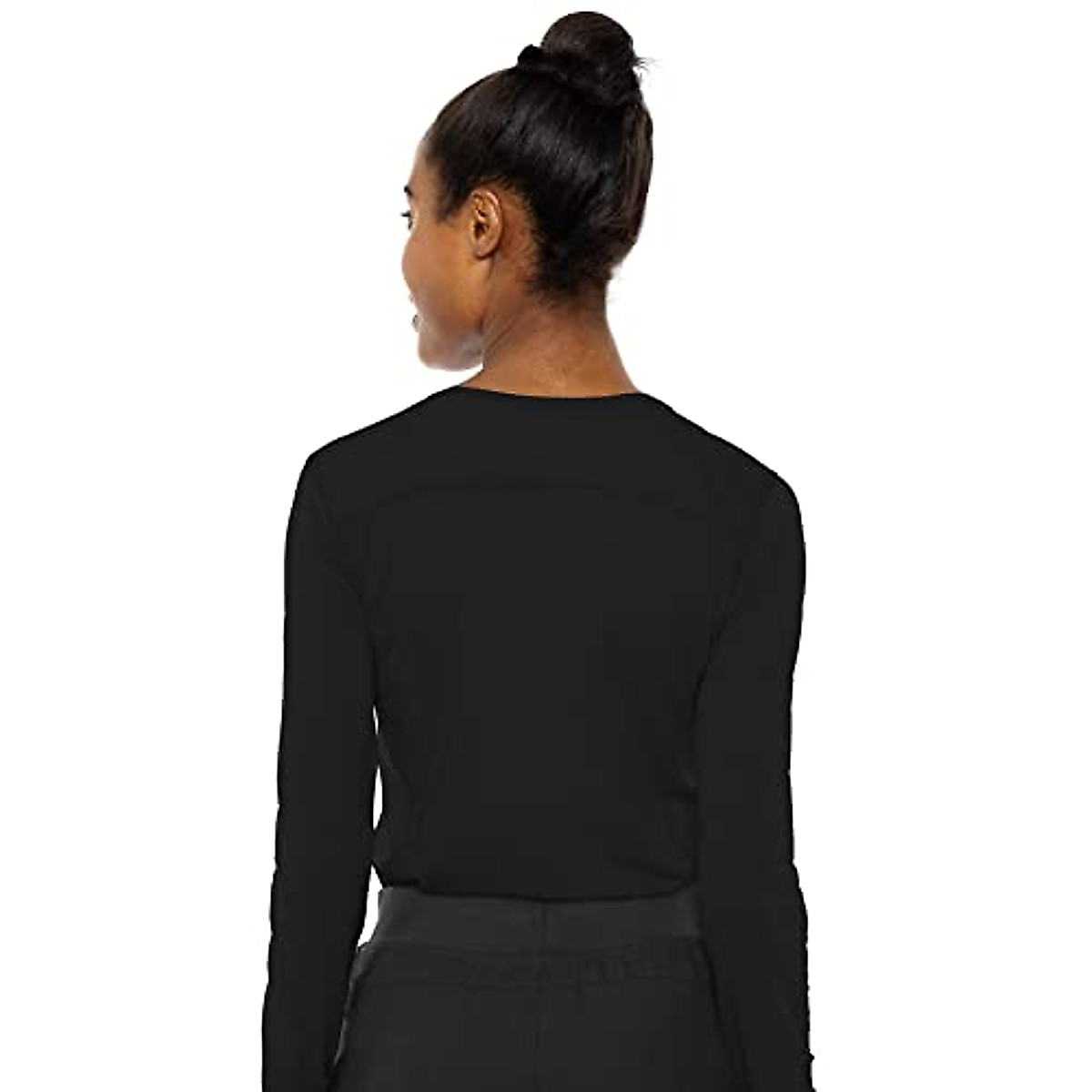 Med Couture Women's 'Activate' Performance Long Sleeve Knit Tee, Black, Large