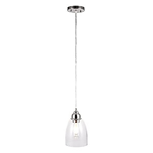 GRUENLICH Pendant Lighting Fixture for Kitchen and Dining Room, Hanging Ceiling Lighting Fixture, E26 Medium Base, Metal Construction with Clear Glass, Bulb not Included, 2-Pack, Nickel Finish