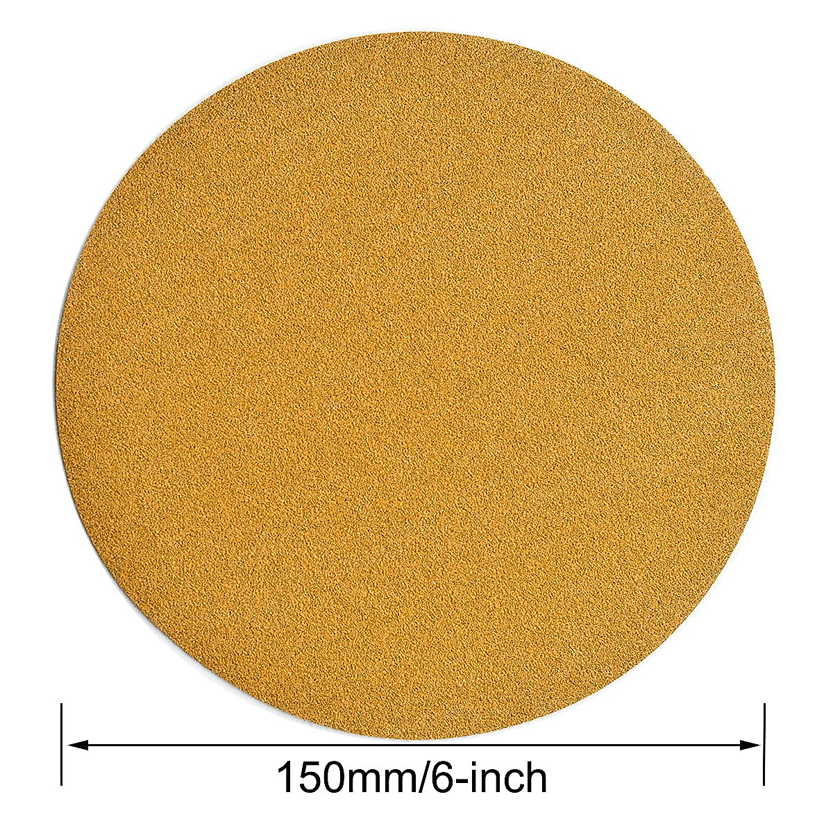 Aiyard 6-Inch No-Hole Hook and Loop Sanding Discs 120-Grit, Random Orbital Sandpaper for Automotive and Woodworking, 100-Pack