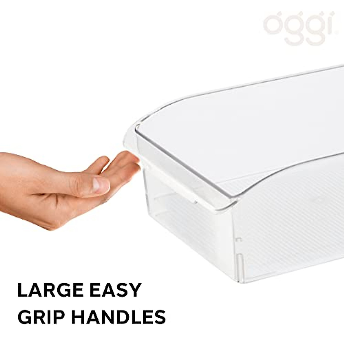 Fridge/Pantry Bin w/Fingergrip Handle (12" x 5.75" x 3.5") Set of 6
