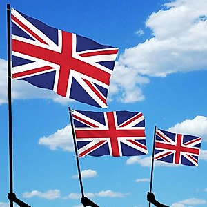 BannerBuzz Knitted Fabric UK FLAG with Grommets International Flags of the World with Multiple Sizes (9' W X 6' H)