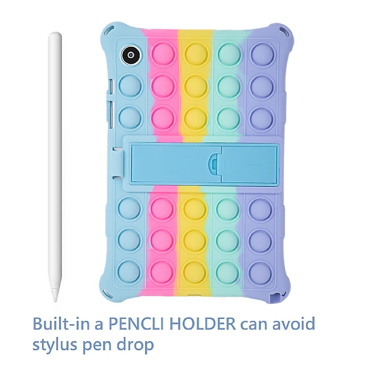 Galaxy Tab A8 Case for Kids Girls Boys, Tablet A8 Case 10.5-inch, UFAINEI Cute Silicone Cases for Samsung Tab A8 with Pencil Holder Kickstand&Detachable Shoulder Strap(SM-X200/SM-X205/SM-X207)