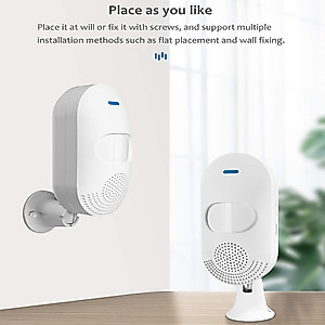 Wireless PIR Motion Sensor Alarm: WiFi Motion Detector Alarm with 100dB Siren, TUYA APP Control, Sound & Light Alarm, Infrared Alarm Detector with USB Charge, Compatible with Alexa