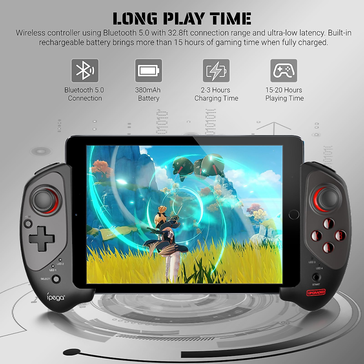 arVin Gaming Controller for iPad/iPad Mini/iPad Air, iPhone 15/14/13/12, iOS, Tablet Android Gamepad for Samsung Galaxy Tab, Huawei MatePad, Yoga Tab[Within 5-11 inch] PC Game Joystick for COD, Steam