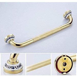 HongLianRiven Bath Handle Towel Rail Safety Armrests Support Rails, Thickened Sturdy Shower Safety Handle Bathtub, Toilet, Bathroom, Kitchen, Stair Railing (Color : Gold)