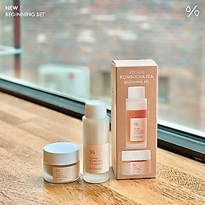 Dr.Ceuracle by leegeehaam Vegan Kombucha Tea Beginning Set - Korean Skincare Starter Kit, Essence (50 ml / 1.69 fl oz) and Gel Cream (30g / 1.05 oz)