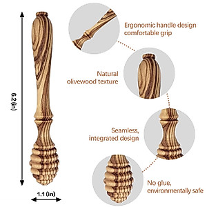 Olive Wood Honey Dipper- 6.2 Inch Wooden Honey Spoon, Honey Sticks,a stunning addition to any kitchen and Wedding Party Favors Gift