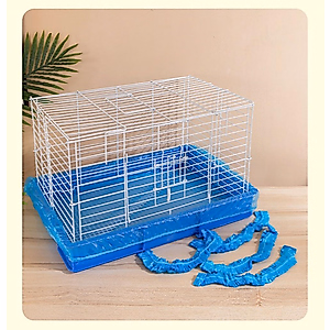 50Pcs Cage Liners for Small Animals-Upgrade Blue Disposable Rabbit Cage Liner Plastic Guinea Pig Cage Bedding Hamster Litter,Leak Proof Cage Liner Bag Toilet Film for Bunny Hamster Hedgehog Cage