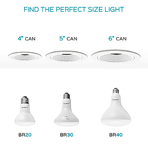 LUXRITE 6-Pack BR30 LED Bulb, 65W Equivalent, 3 Colors 2700K | 3000K | 5000K, Dimmable, 850 Lumens, LED Flood Light Bulbs, 10W, Damp Rated, Indoor/Outdoor - Living Room, Kitchen, and Recessed