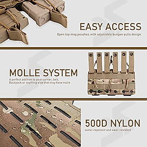 VOTAGOO Pistol Molle Mag Pouch Single Double Triple 9mm Tactical Magazine Holder for 40 Calibers Glock 1911 DD21