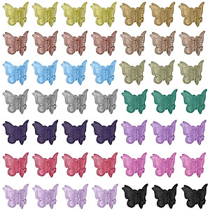 Butterfly Hair Clips Pastel Hair Clips for Tiweio, 50 Pcs Small Hair Claw Clips Mini Hair Accessories for Girls and Women with Box Packaged, 14 Metallic Color