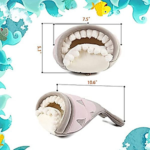 CooShou Hamster Sleeping Bed Small Animal Hanging House Sugar Glider Shark Hideout Cave Guinea Pig Cozy and Warm Sleep Nest Bag Cage House for Squirrel Chinchilla Hedgehog Ferret (Grey)