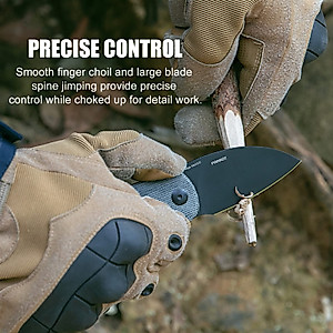 OKNIFE Parrot Pocket Knife, Folding EDC Knives with 154CM Stainless Steel Sheepsfoot Blade and Micarta Handle for Outdoor Camping, Survival and Gift for man (Black)