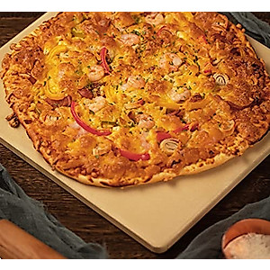 Outdoor Stainless Steel Grill Top Pizza Oven Kit with 12" Cordierite Pizza Baking Stone, Pizza Peel, Pizza Roller Cutter, Built-in Thermometer