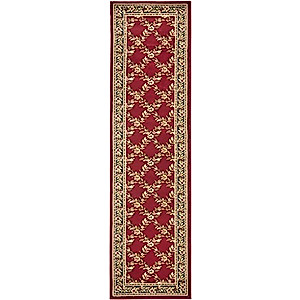 SAFAVIEH Lyndhurst Collection Runner Rug - 2'3" x 8', Red & Black, Traditional Floral Trellis Design, Non-Shedding & Easy Care, Ideal for High Traffic Areas in Living Room, Bedroom (LNH557-4090)