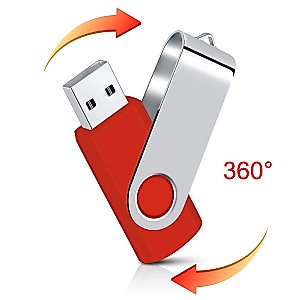 16GB USB Flash Drive 5 Pack, Cardfuss USB 2.0 Swivel Thumb Drives Bulk Memory Stick Jump Drive High Speed Zip Drives with Lanyards for Data Storage (Multi-Color)