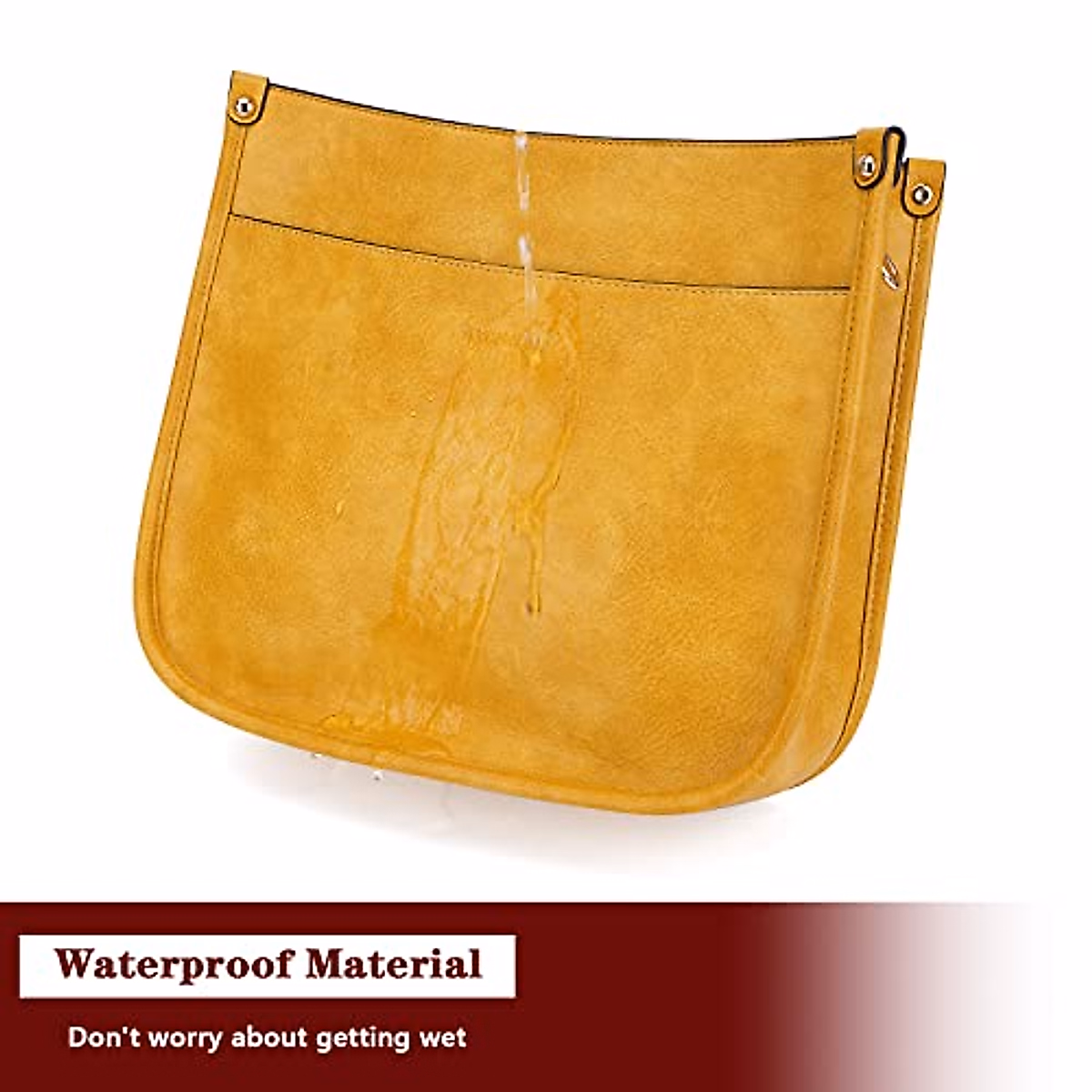 HKCLUF Crossbody Bag Purse for Women Set Leather Hobo Handbag Purse and Wallet Set With 2PCS Adjustable Guitar Leopard Strap Crossbody Bag(Yellow)