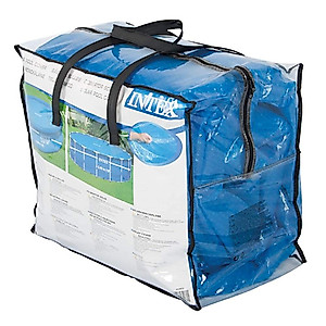 Intex Rectangular Solar Frame Set Swimming Pool Cover with Heat Retention, Easy Installation, and Own Carry Bag for Pools, Blue