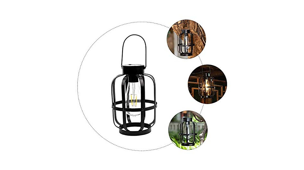Cabilock Rustic Solar Lantern - Outdoor Hanging Garden Light