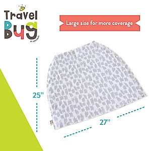 Travel Bug 5-in-1 Nursing Cover and Car Seat Cover for Babies, Scribble
