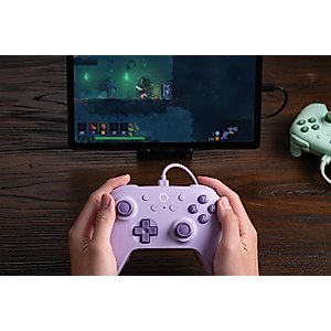 8Bitdo Ultimate 2C Wired Controller for Windows PC and Android, with 1000Hz Polling Rate, Hall Effect Joysticks and Hall Triggers, and Remappable L4/R4 Bumpers (Purple)