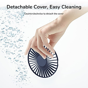 JISULIFE 6000mAh Handheld Fan [30H Max Cooling Time] Mini Portable Hand Fan, USB Rechargeable Small Personal Fan,Battery Operated Hand Fan with 3 Speeds for Travel/Commute/Picnic/Office-Blue