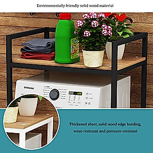 BKGDO Washer Storage Frames Floor Standing for Over Toilet,Utility Carbon Steel Frame Washinghine Shelf,Washinghine Shelf Bathroom Storage/White