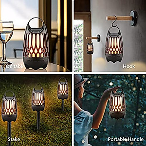 Viiwuu Portable Bluetooth Speakers with LED Flame Light - LED Table Lamp Speaker for Outdoor Atmosphere, Patio, Yard, Party Decor, Gift for Women and Men, Bluetooth 5.0 HD Audio Stereo Speaker