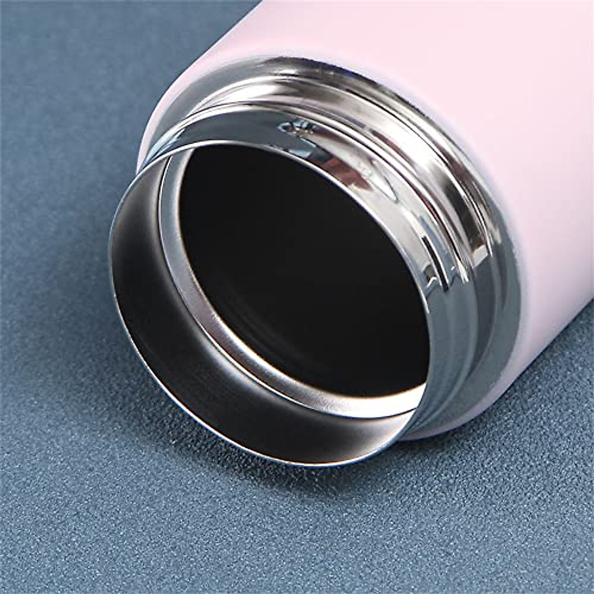 Stainless steel vacuum insulation Cup lovely pea cup student Mini bouncing cup (420ml, Beige)