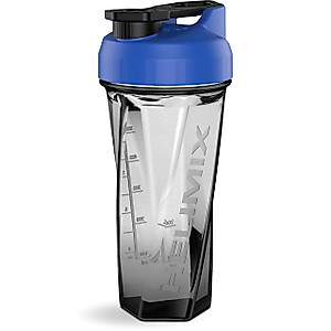 Helimix 2.0 Vortex Blender Shaker Bottle 28oz | No Blending Ball or Whisk | USA Made | Portable Pre Workout Whey Protein Drink Shaker Cup | Mixes Cocktails Smoothies Shakes | Dishwasher Safe (28 oz, Blue)