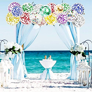 50 Pcs Fun Confetti Balloons Kit,12inch Multicolored Sequins Party Balloons Rich Color Latex Balloons for Kid Birthday Shower Wedding Christmas New Year Decoration