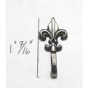 Mini Metal Fleur De Lis Wall Decor Hooks, Set of 3, Silver