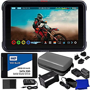 Atomos Ninja V 5" 4K HDMI Recording Monitor with WD Blue SSD(500GB) Essential Bundle – Includes: Atomos 5" Accessory Kit + Microfiber Cleaning Cloth