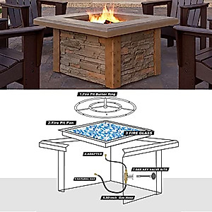 Skyflame Natural Gas Connection Hose, Complete NG Fire Pit Installation Kit from Burner to Natural Gas, Includes 1/2" Control Valve Key Set, 2 PCS 60" Connect Hoses