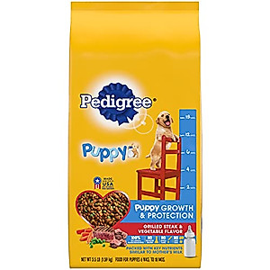 PEDIGREE Puppy Growth & Protection Dry Dog Food Grilled Steak & Vegetable Flavor, 3.5 lb. Bag