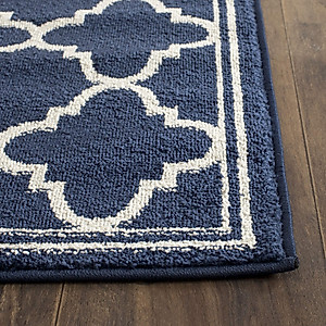 SAFAVIEH Amherst Collection Runner Rug - 2'3" x 7', Wheat & Beige, Moroccan Trellis Design, Non-Shedding & Easy Care, Ideal for High Traffic Areas in Living Room, Bedroom (AMT422S)